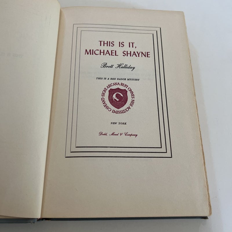 This Is It, Michael Shayne by Brett Halliday, Hardcover | Pangobooks