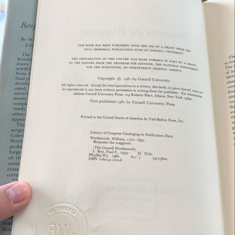 Benjamin the Waggoner by William Wordsworth, Hardcover | Pangobooks