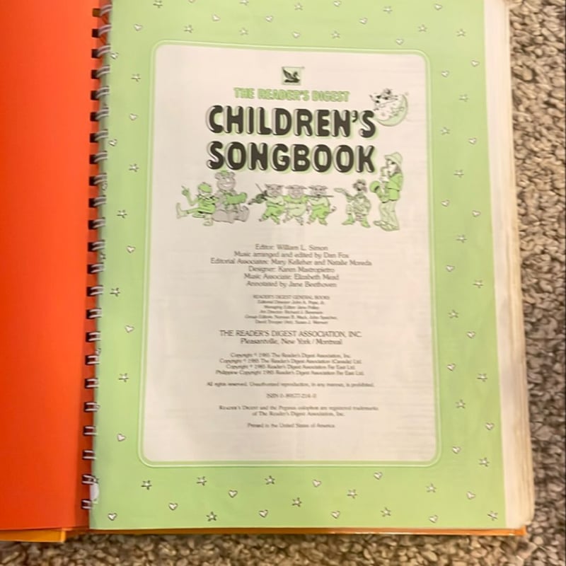 Children's Songbook by Reader's Digest Editors, Hardcover | Pangobooks
