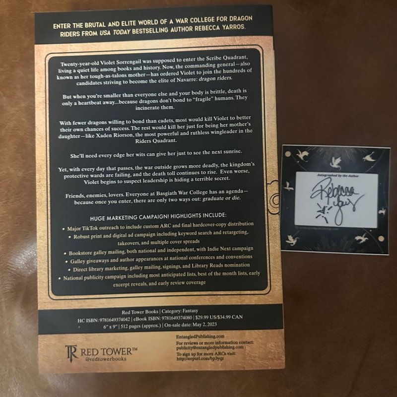 Fourth Wing Arc Signed by rebecca yarros by Rebecca Yarros , Paperback ...