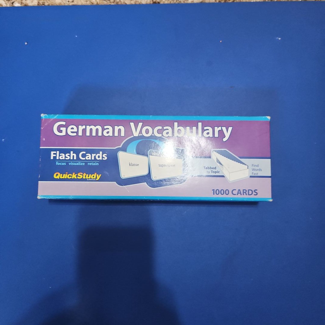 German Vocabulary Flash Cards by Quick Study by Bar Charts, Hardcover ...