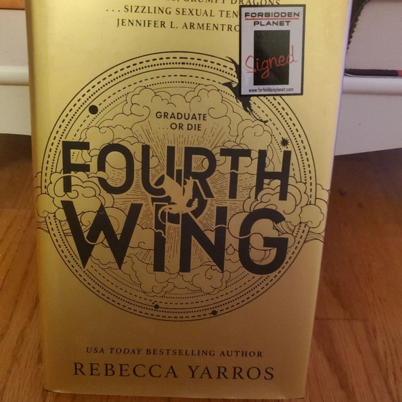 Fourth Wing Signed by Rebecca Yarros , Hardcover | Pangobooks