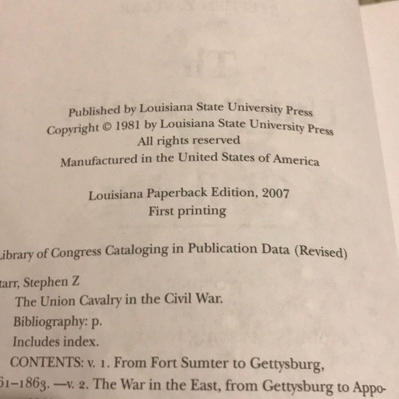 The Union Cavalry in the Civil War by Stephen Z. Starr, Paperback ...