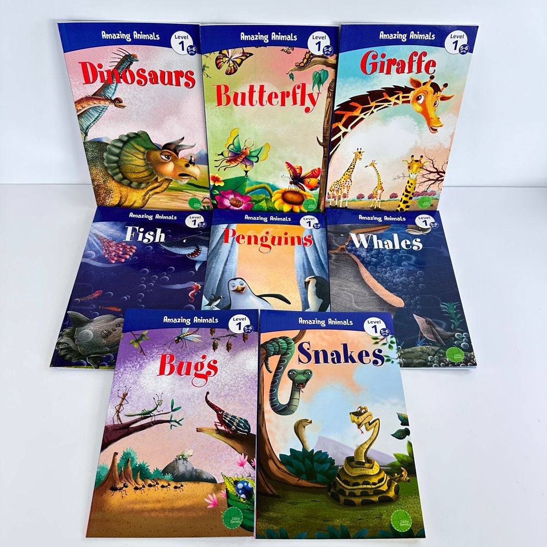 Amazing Animals Level 1 Early Reader Bundle, 8 books by Little Sprouts ...