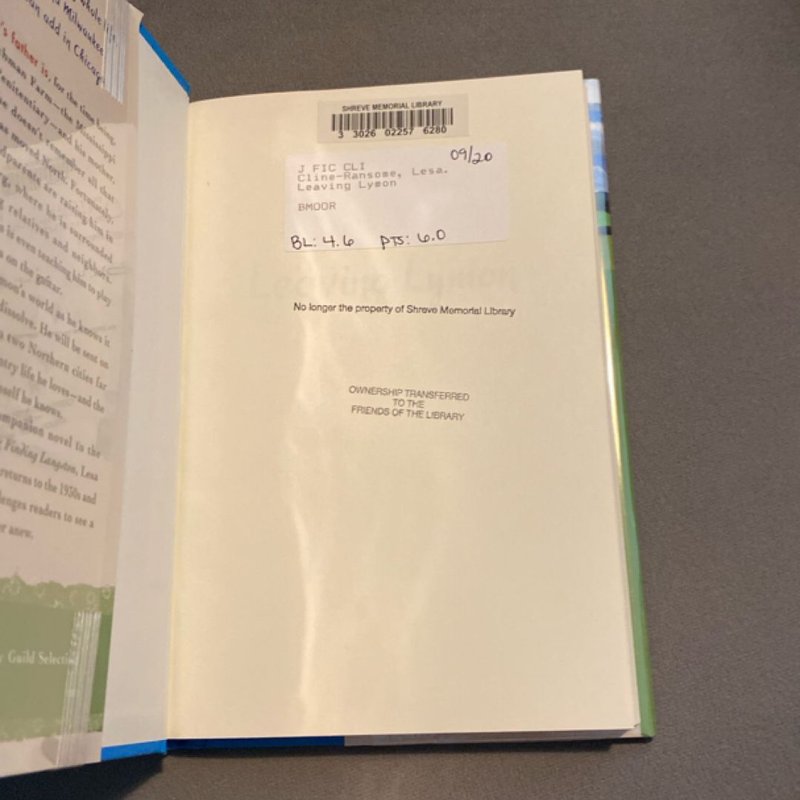 Leaving Lymon by Lesa Cline-Ransome