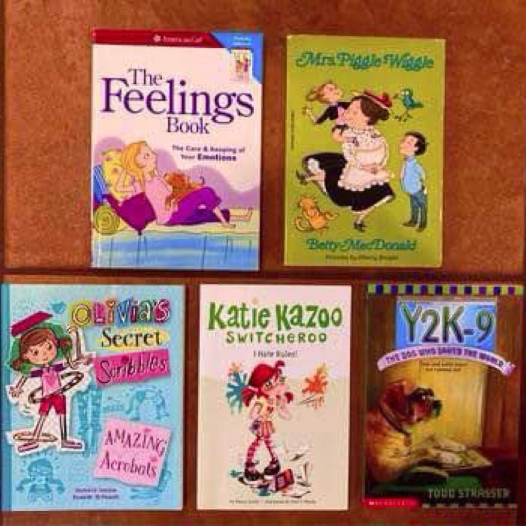 5 BOOK LOT Feelings American Girl, mrs. piggle wiggle,Alivia’s Secret ...