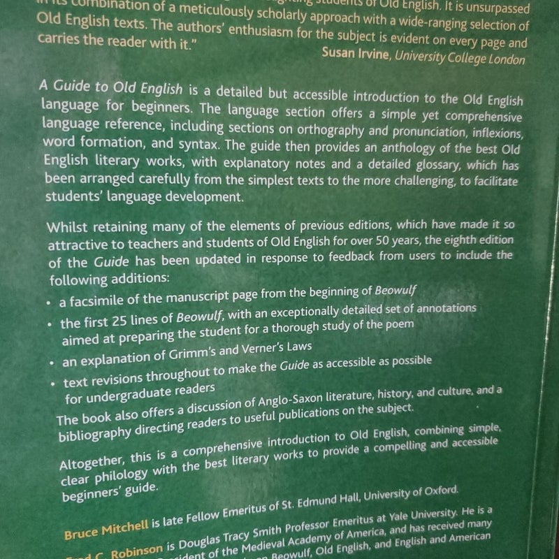 A Guide to Old English by Bruce Mitchell, Fred C. Robinson