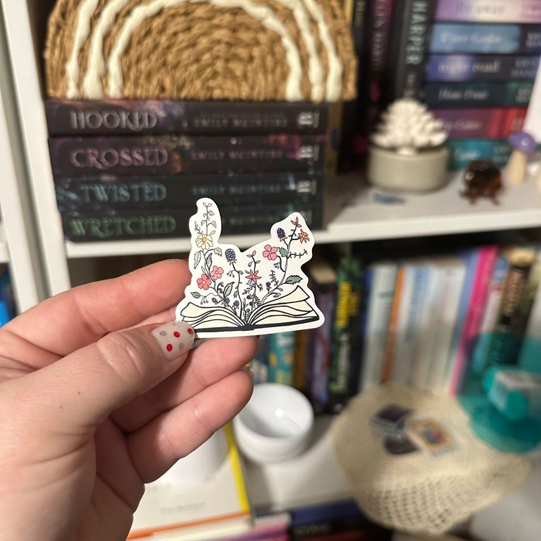 Floral open book sticker 📖 by Sticker, Paperback | Pangobooks
