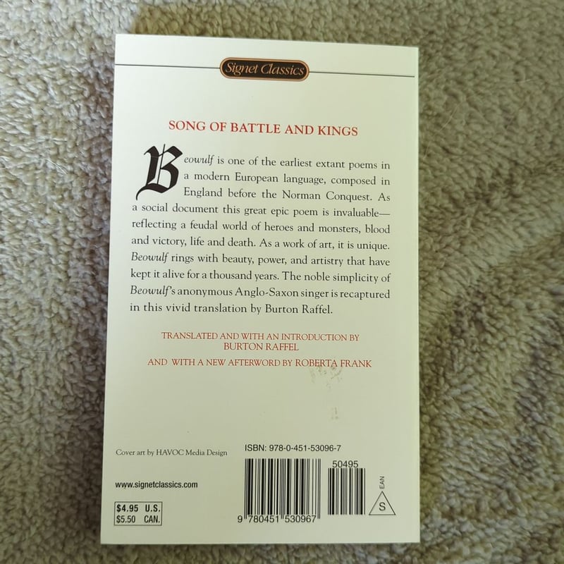 Beowulf by Burton Raffel (Translator, Introduction by); Roberta Frank ...