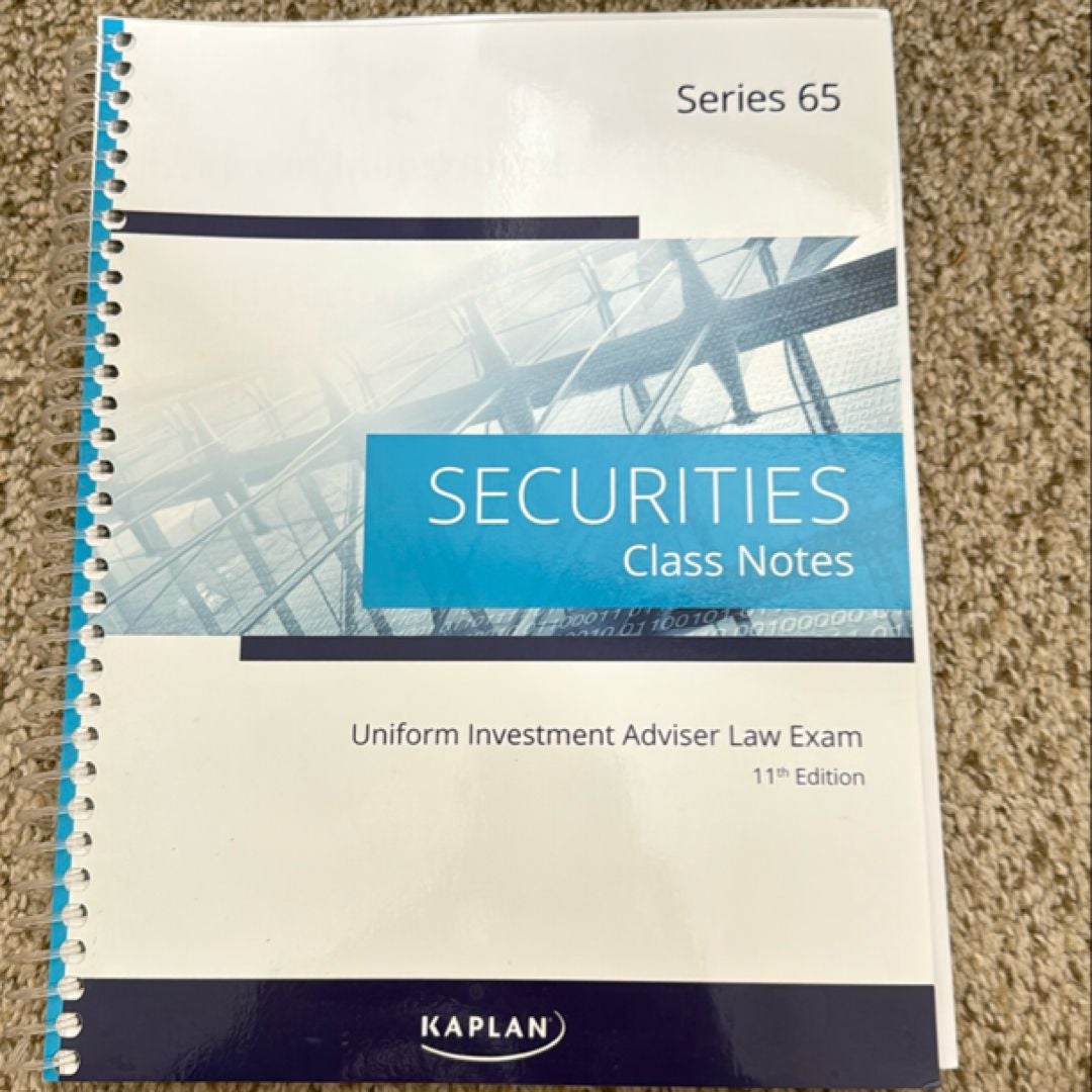 Securities Class Notes Kaplan by Kaplan, Paperback | Pangobooks