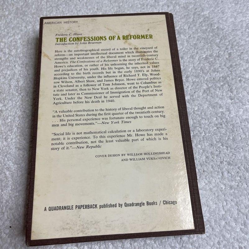 The confessions of a reformer by Frederic c Howe , Hardcover | Pangobooks