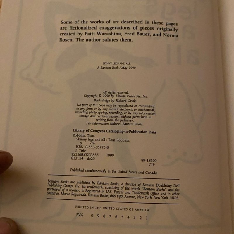 Skinny legs and all first edition by Tom Robbin’s , Hardcover | Pangobooks