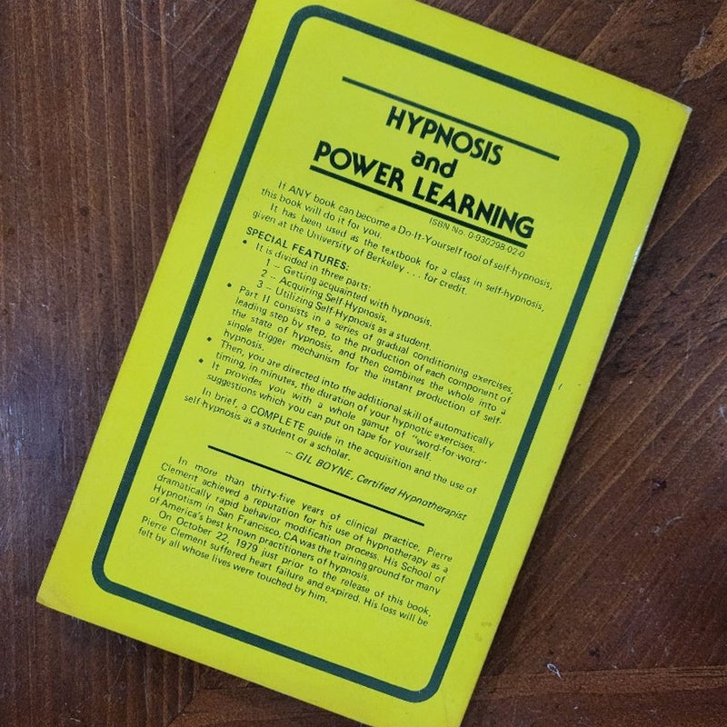 Hypnosis and Power Learning by Pierre Clement, Paperback | Pangobooks