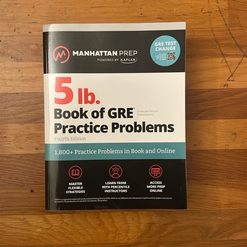 5 Lb. Book of GRE Practice Problems, Fourth Edition: 1,800+ Practice ...