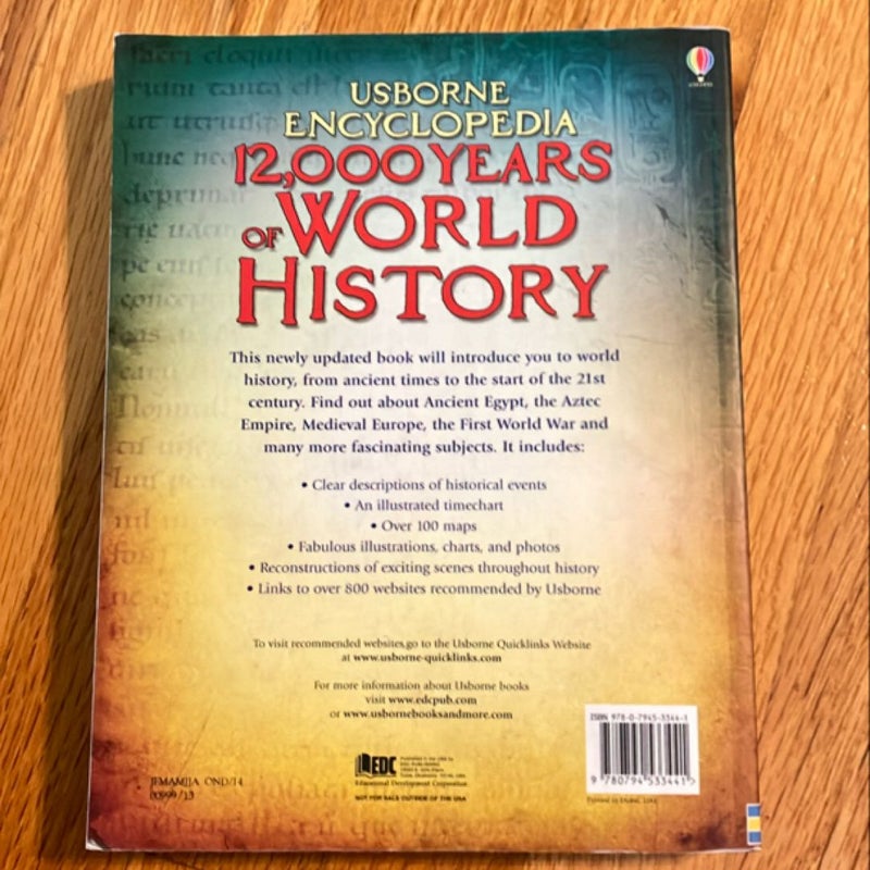 Usborne Encyclopedia 12,000 Years of World History by Jane Bingham ...