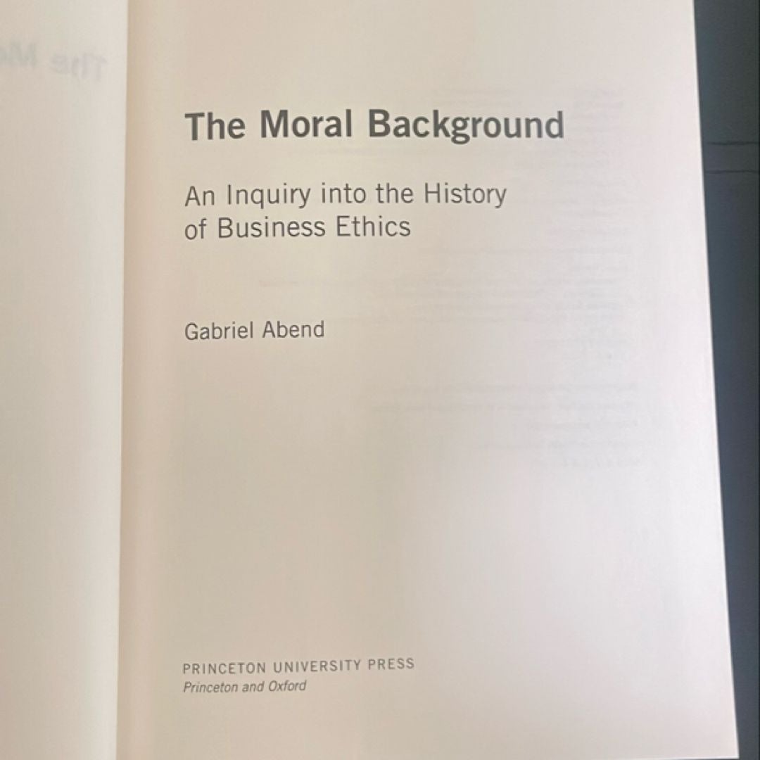 The Moral Background by Gabriel Abend