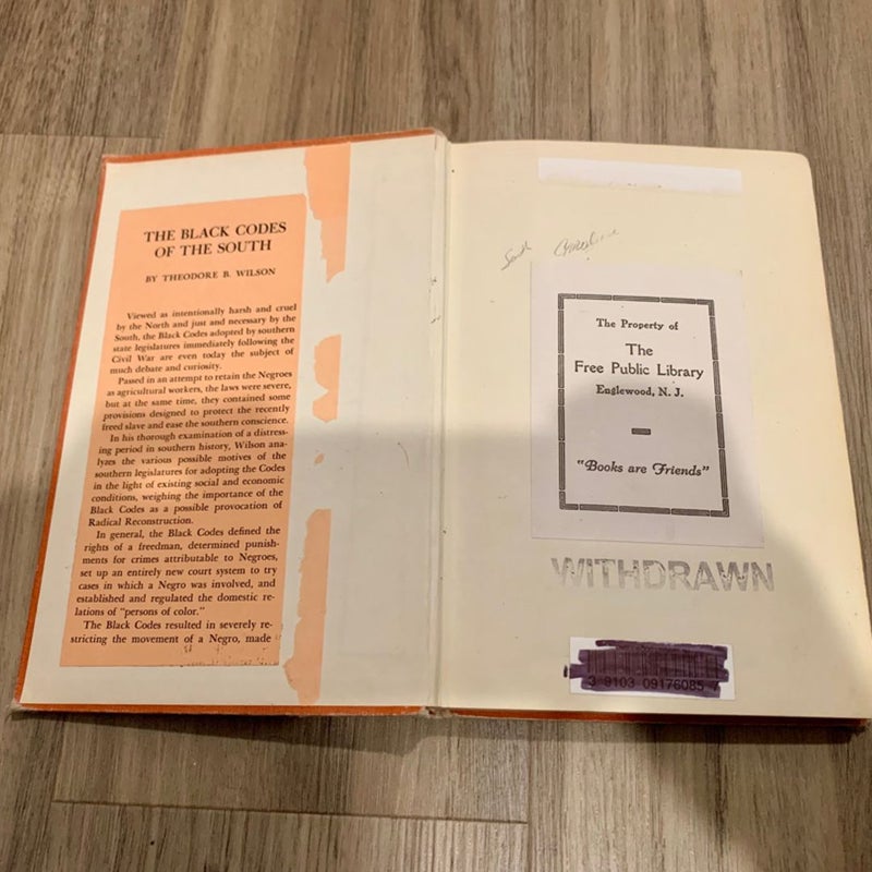 The Black Codes of the South by Theodore Brantner Wilson, Hardcover ...