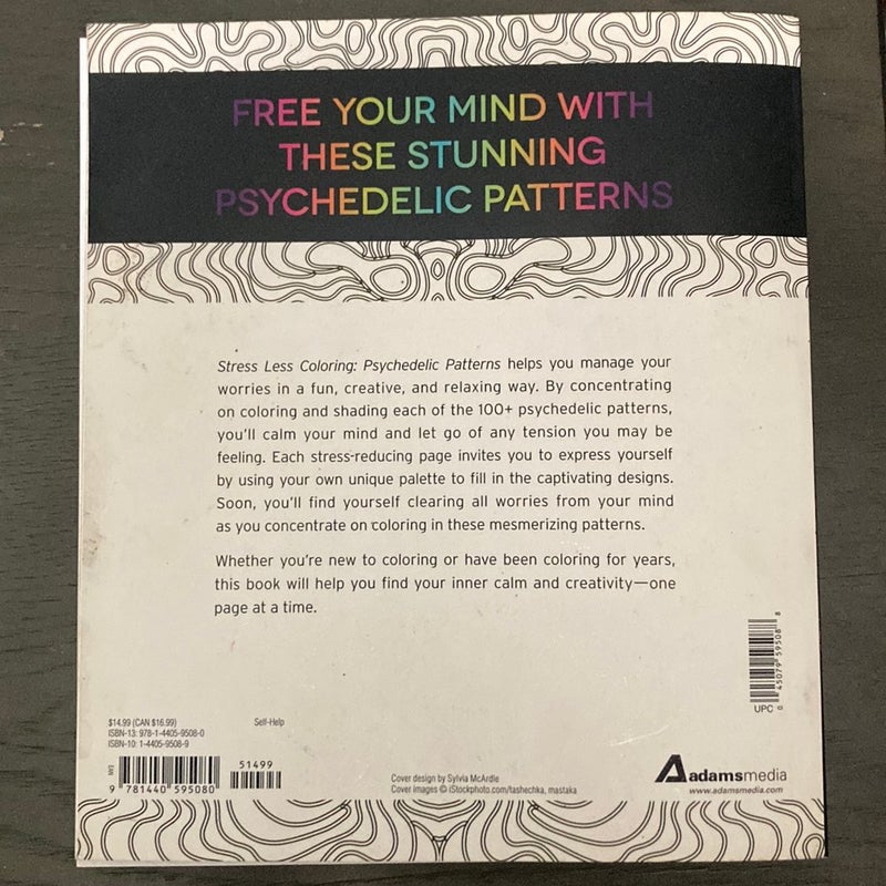 Stress Less Coloring - Psychedelic Patterns by Adams Media, Paperback ...