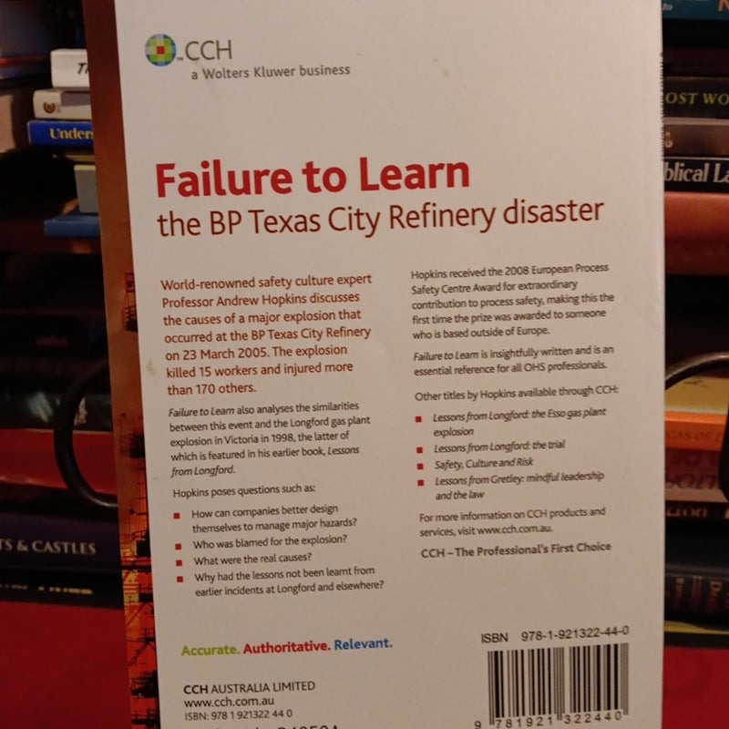 Failure to Learn by Andrew Hopkins, Paperback | Pangobooks