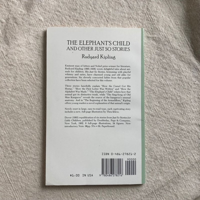 The Elephant's Child and Other Just So Stories by Rudyard Kipling ...