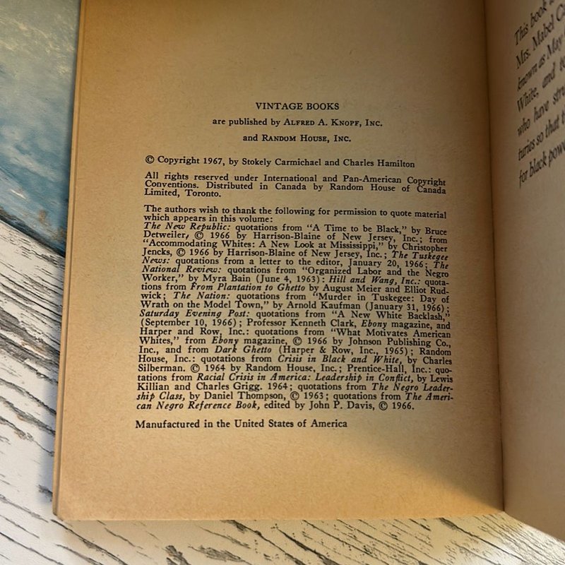 Black Power by Stokely Carmichael & Charles V. Hamilton, Paperback ...