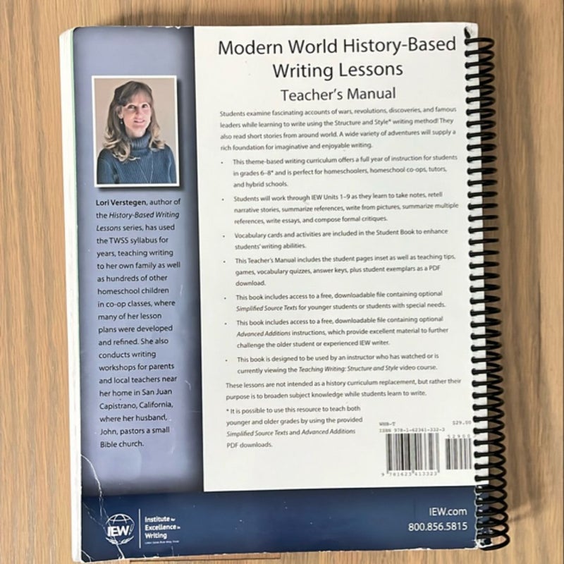 Modern World History-Based Writing Lessons Teacher’s Manual by Lori ...
