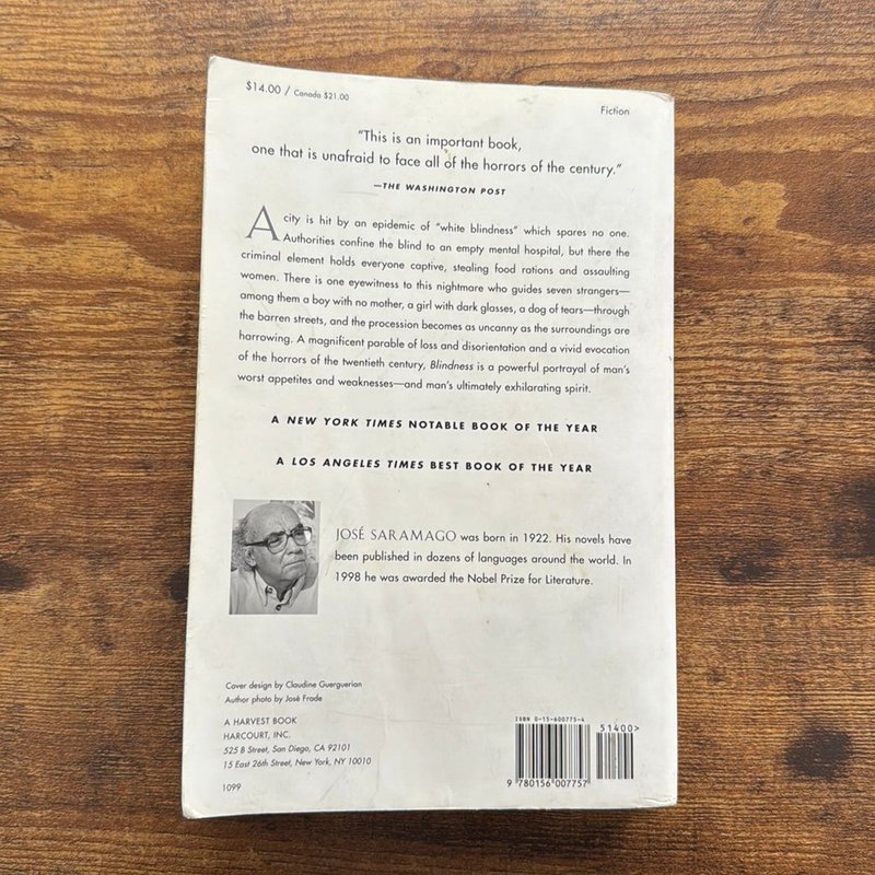 Blindness by José Saramago, José Saramago