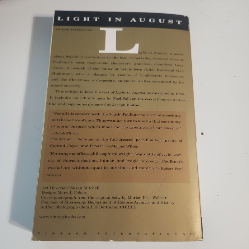 Light in August by William Faulkner; William Faulkner, Paperback ...