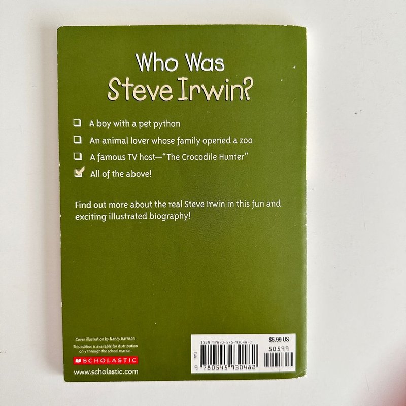 Who Was Steve Irwin? by Dina Anastasio, Paperback | Pangobooks