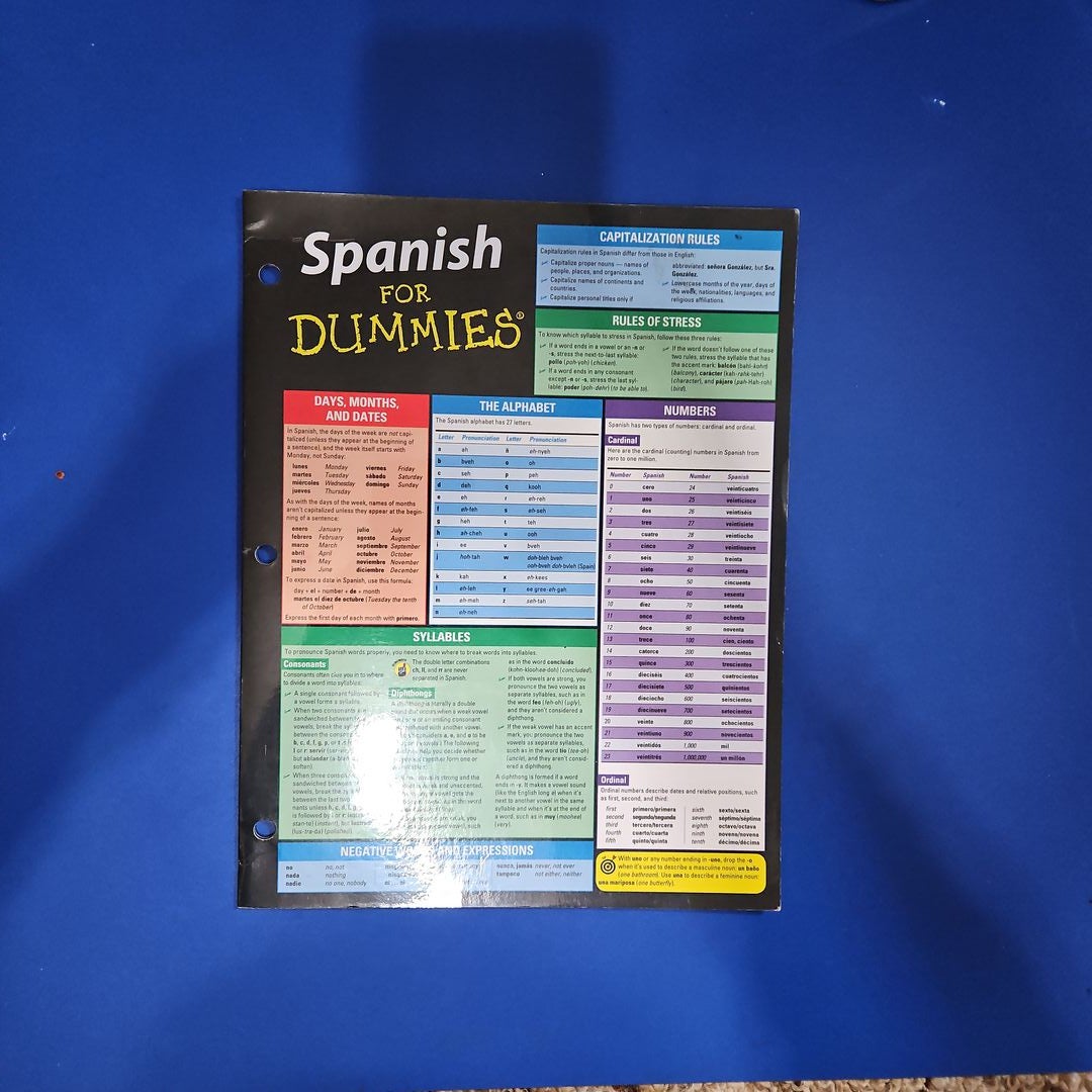 Spanish for Dummies, Deluxe Cheat Sheet by Mary Kraynak