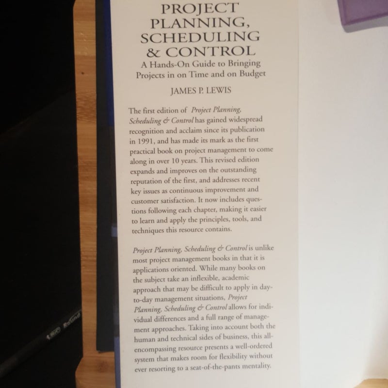Project Planning, Scheduling and Control by James P. Lewis
