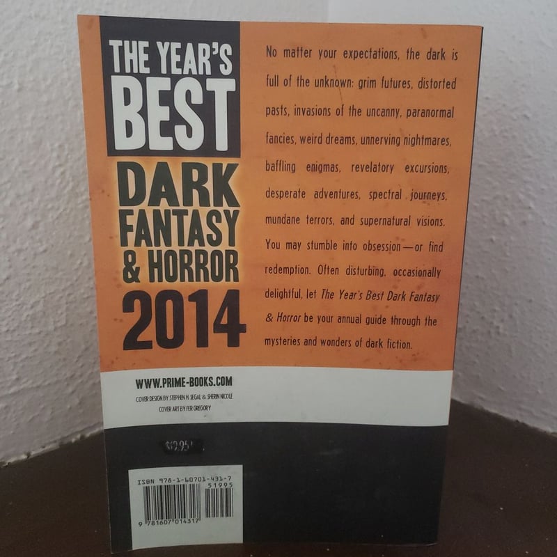 The Year's Best Dark Fantasy and Horror 2014 Edition by Laird Barron ...