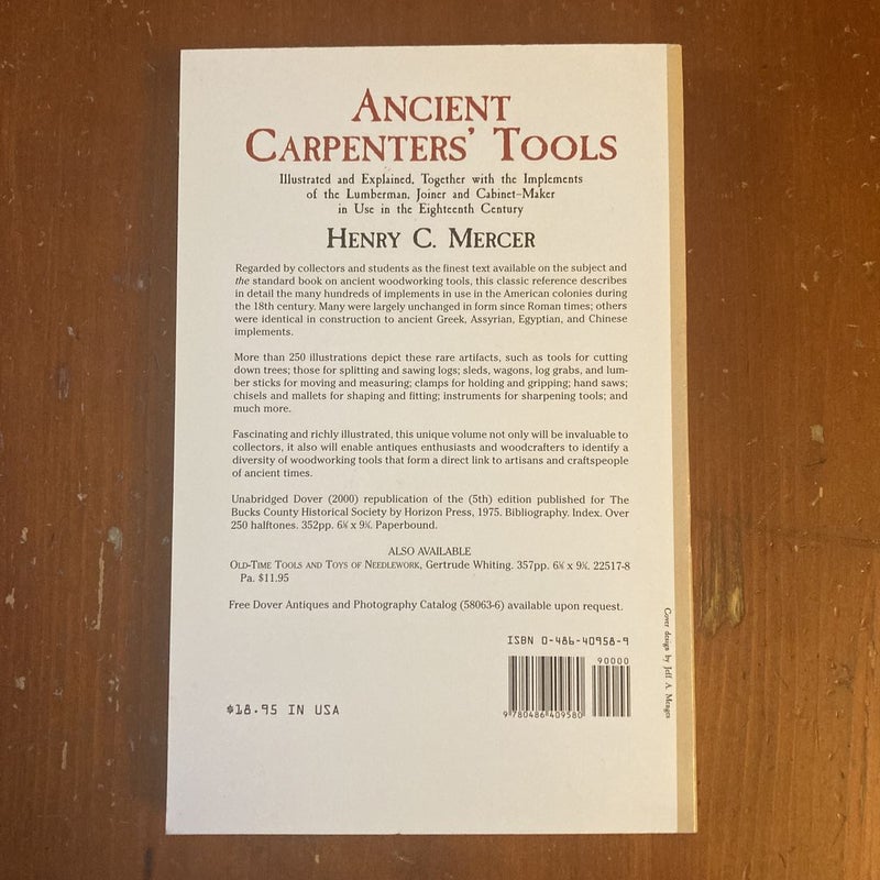 Ancient Carpenters' Tools by Henry C. Mercer, Paperback | Pangobooks