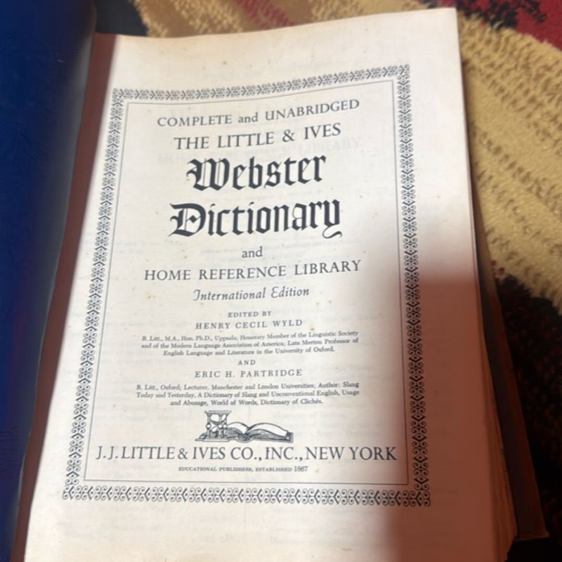 Complete and unabridged The Little and Ives WEBSTER DICTIONARY by ...