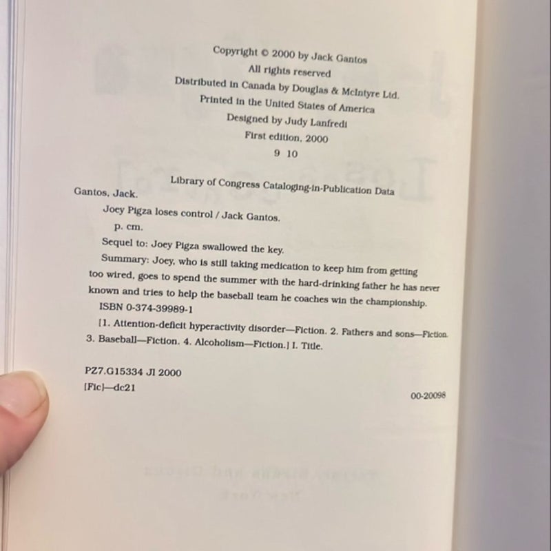 Joey Pigza Loses Control by Jack Gantos