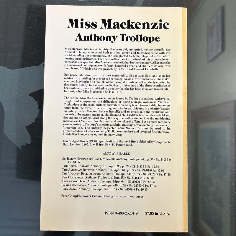 Miss Mackenzie by Anthony Trollope