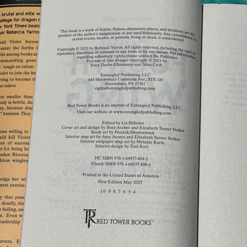 FOURTH WING First Edition with Sprayed and Stenciled Edges by Rebecca ...