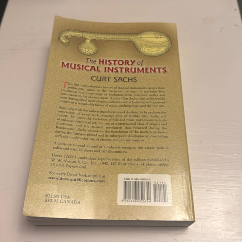 The History of Musical Instruments by Curt Sachs
