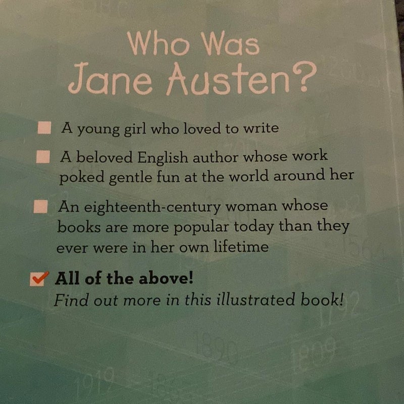 Who Was Jane Austen? by Sarah Fabiny, Paperback | Pangobooks