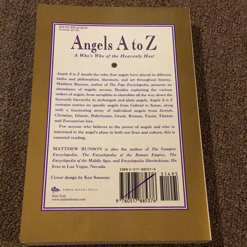 Angels a to Z by Matthew Bunson