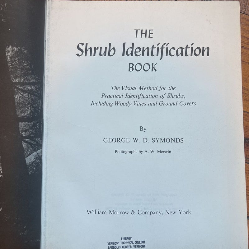 Shrub Identification Book by George W. Symonds