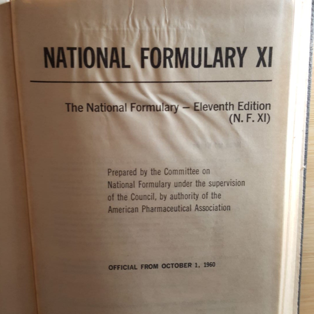 The national formulary 11th Edition 1960 by Various, Hardcover | Pangobooks
