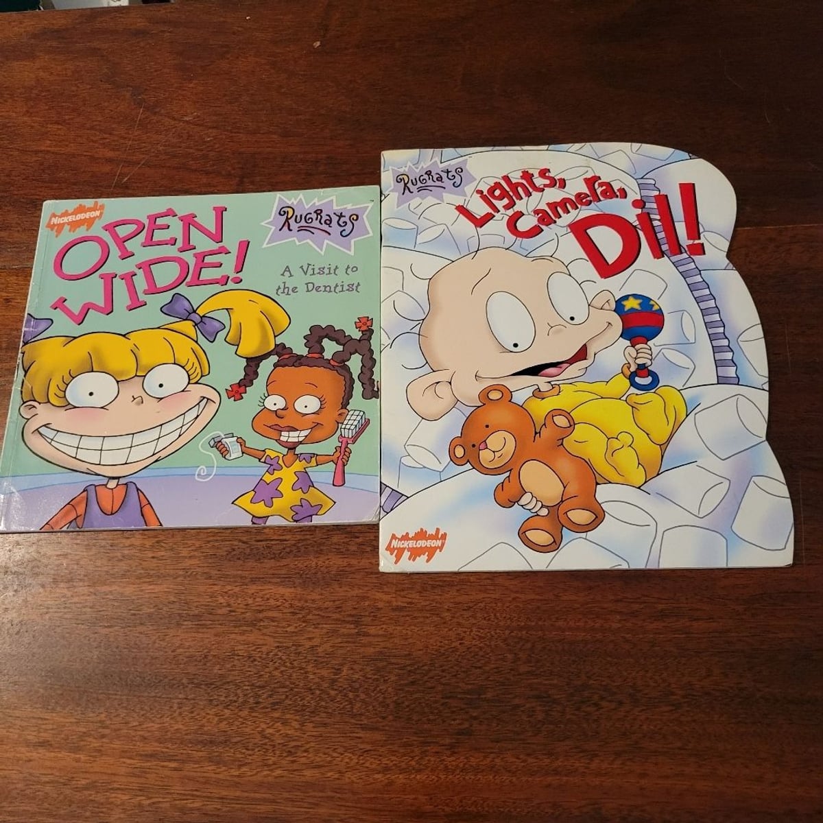 Lot of 2 Rugrats Picture Books Open Wide, and Lights Camera Dill ...