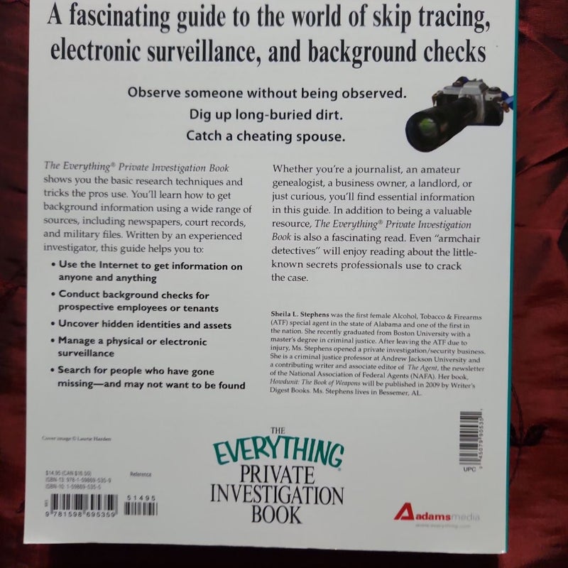 The Everything Private Investigation Book by Sheila L. Stephens, Linda ...