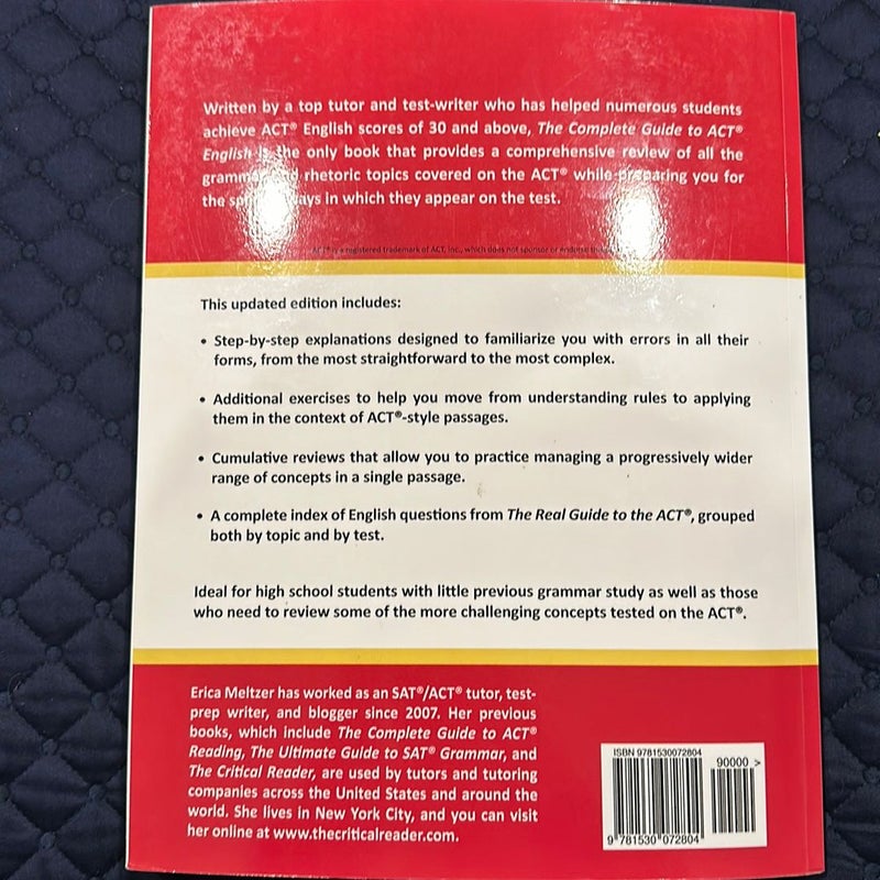 The Complete Guide to ACT English, 2nd Edition by Erica Meltzer ...