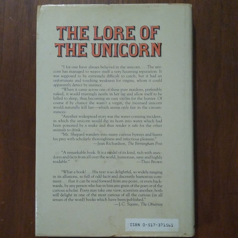 The Lore of the Unicorn by Odell Shepard, Hardcover | Pangobooks