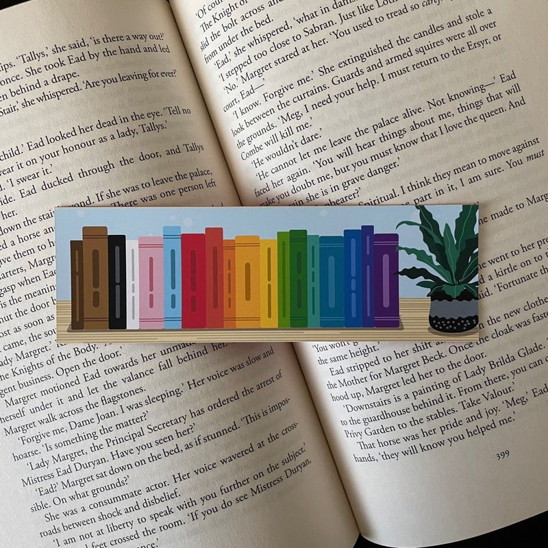 LGBTQ+ Progress Pride Bookshelf Bookmark by Bookmarks, Paperback ...