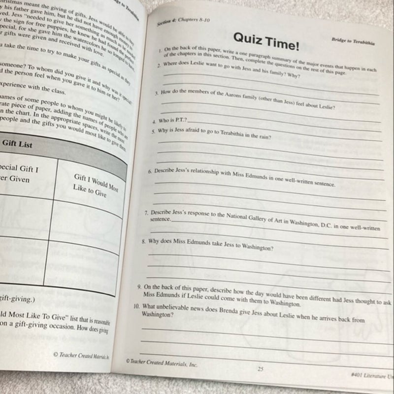 A Guide for Using Bridge to Terabithia in the Classroom by John ...