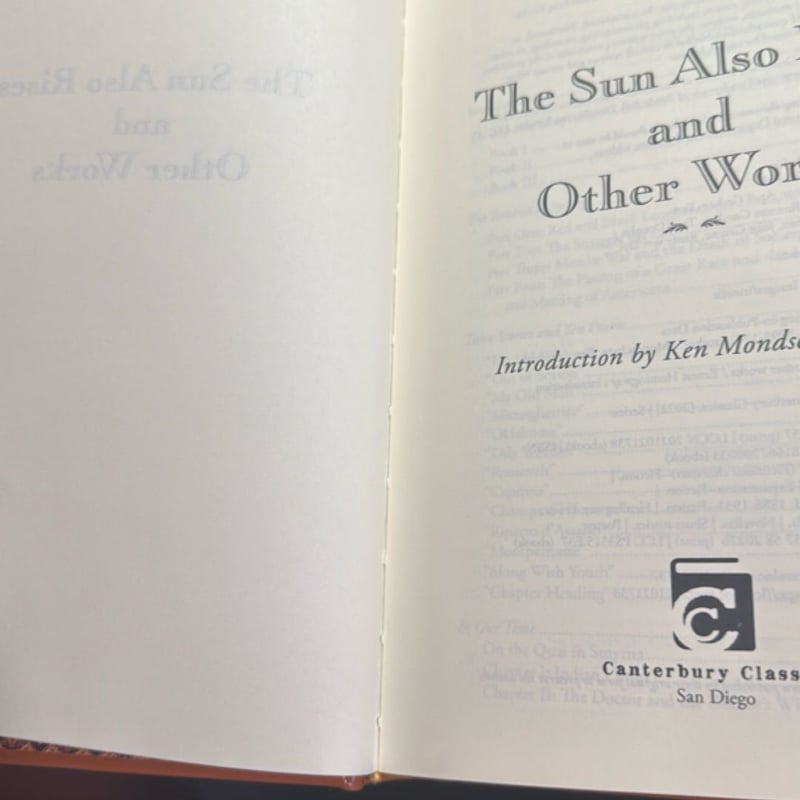 The Sun Also Rises and Other Works by Ernest Hemingway, Ken Mondschein