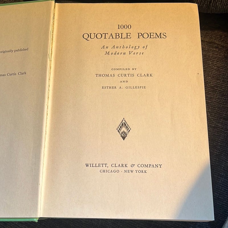 1000 Quotable Poems by Thomas Curtis Clark, Hardcover | Pangobooks
